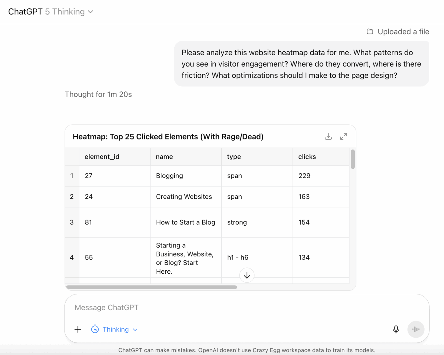 Product Update: Export Heatmaps & Recordings from Crazy Egg to your AI tools